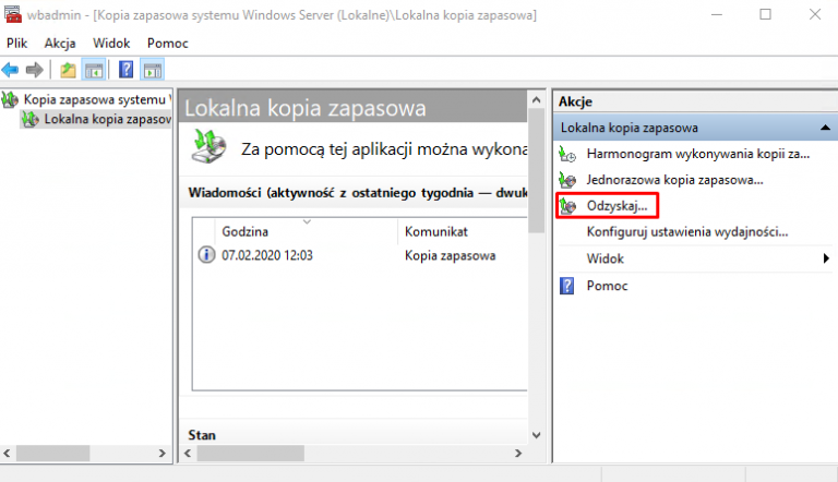 Tworzenie kopii zapasowej w systemie Windows Server – Baza wiedzy NSIX ...